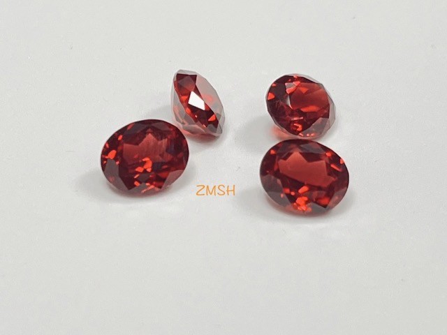 Red Cut Synthetic Gem Stone Rectangle / Oval Shape Blue Sapphire ...