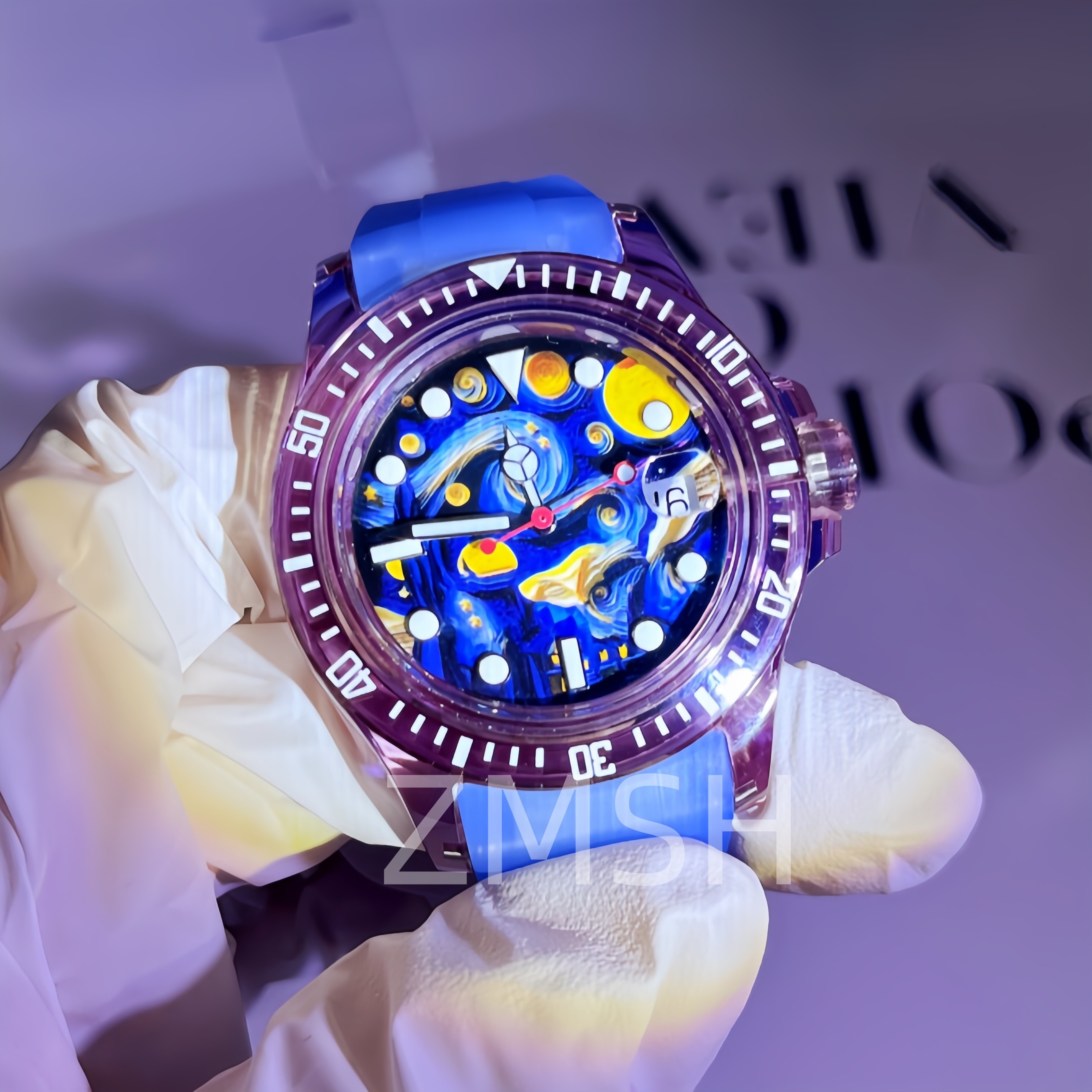 Lab-Grown Gray-Violet Sapphire Watch Case Customize Luxury Scratch ...