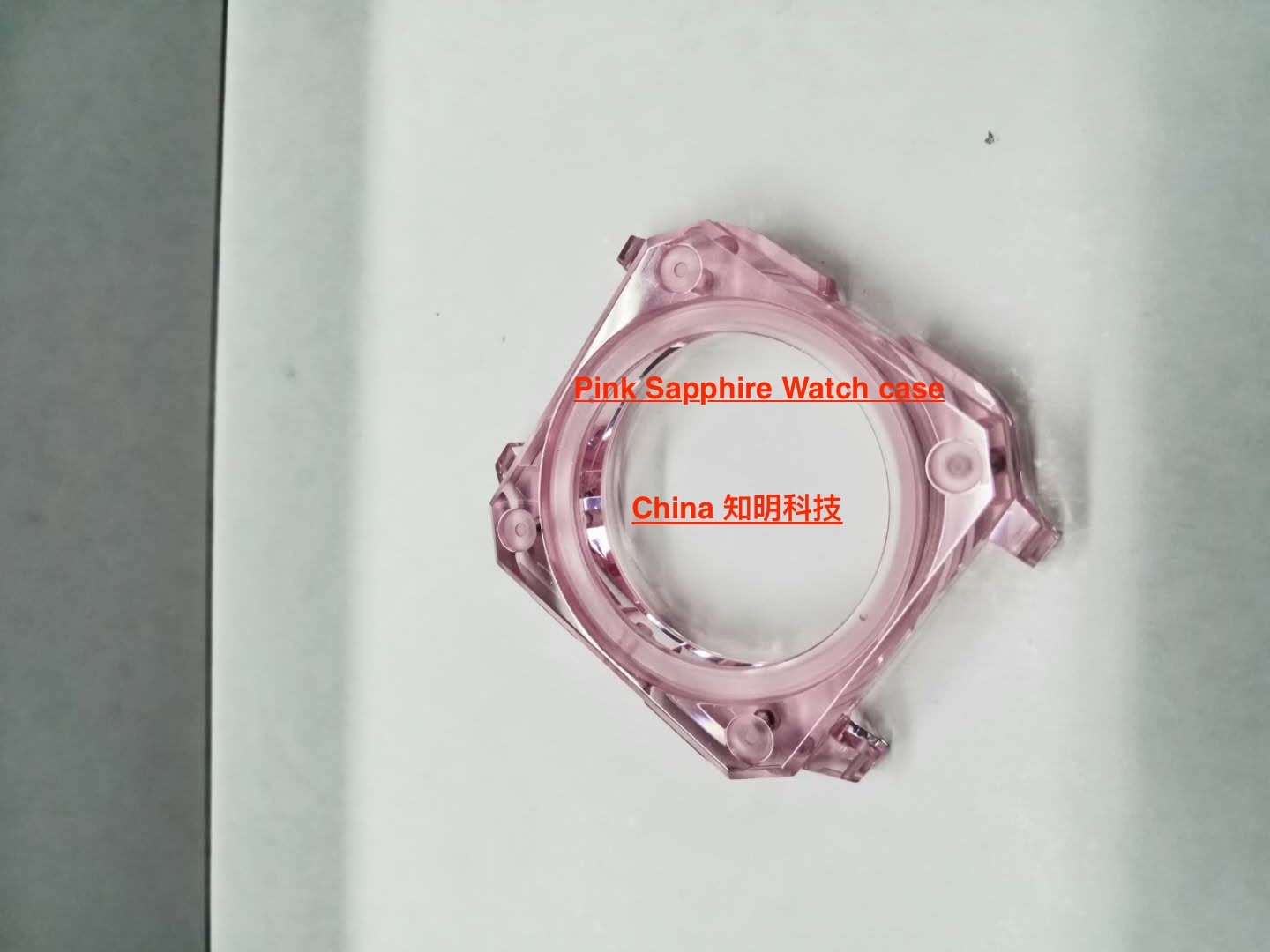 Pink Sapphire Crystal Watch Case Polished Surface Wear Scratch Resistance